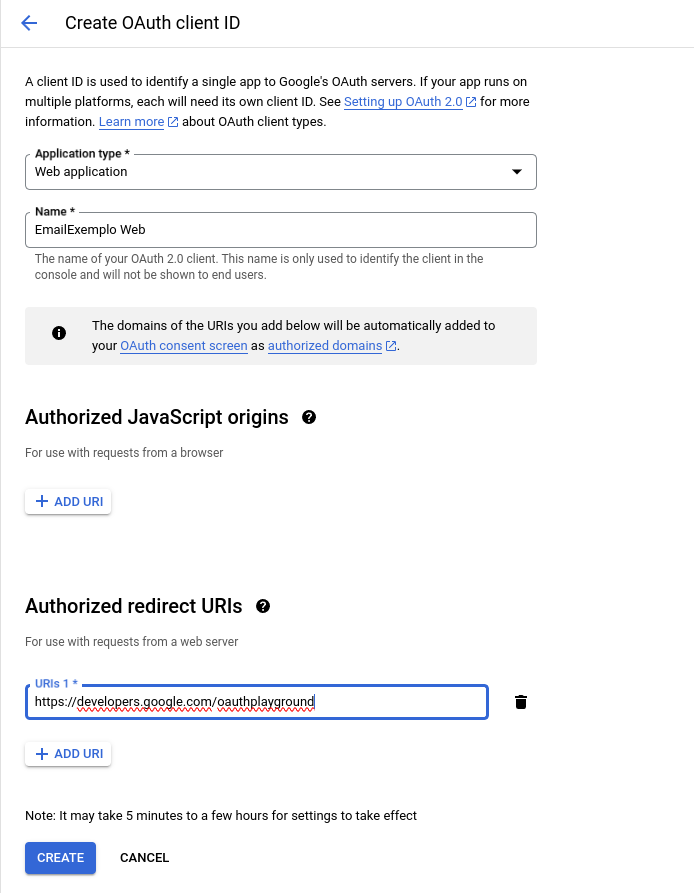 Passo a passo: criando credenciais OAuth com Gmail – Central de Atendimento