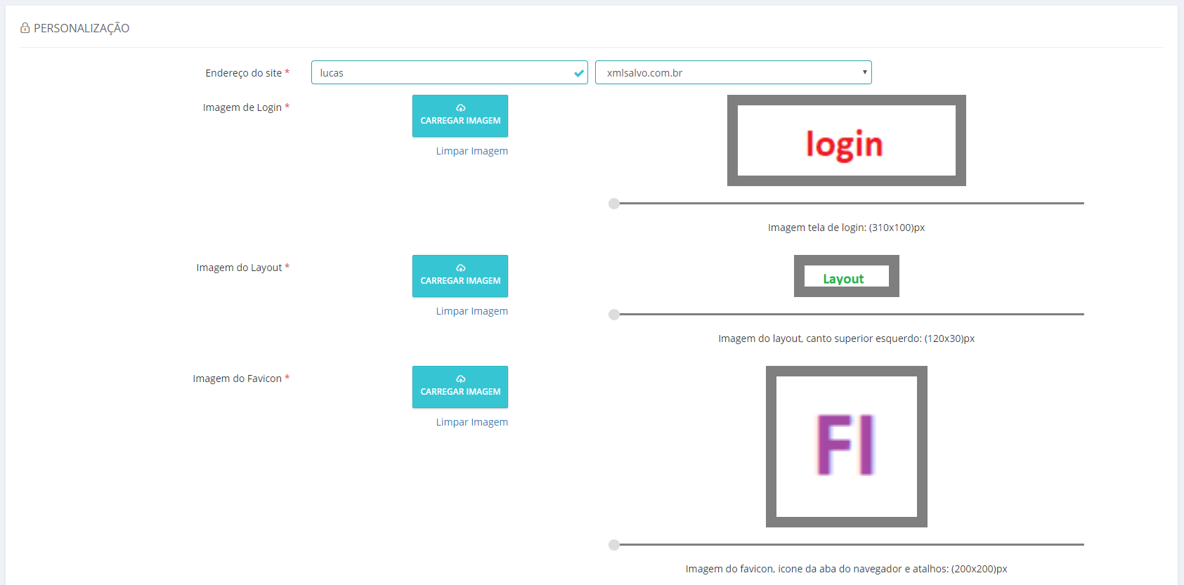 Configurações da Software House – Central de Atendimento